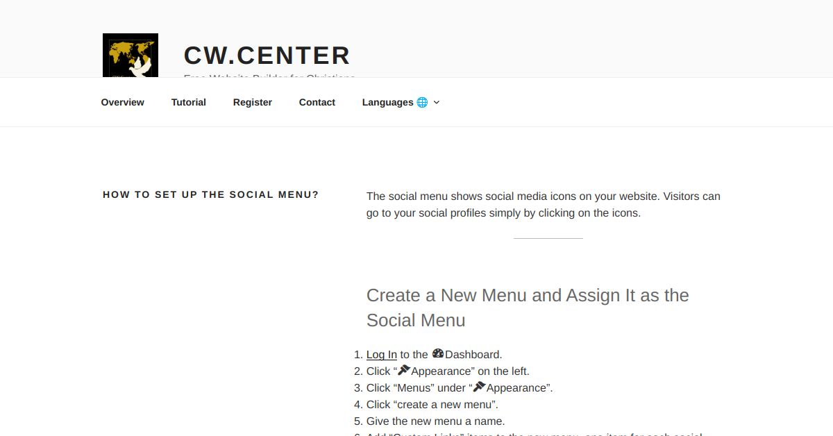 How to Set Up the Social Menu? – CW.Center