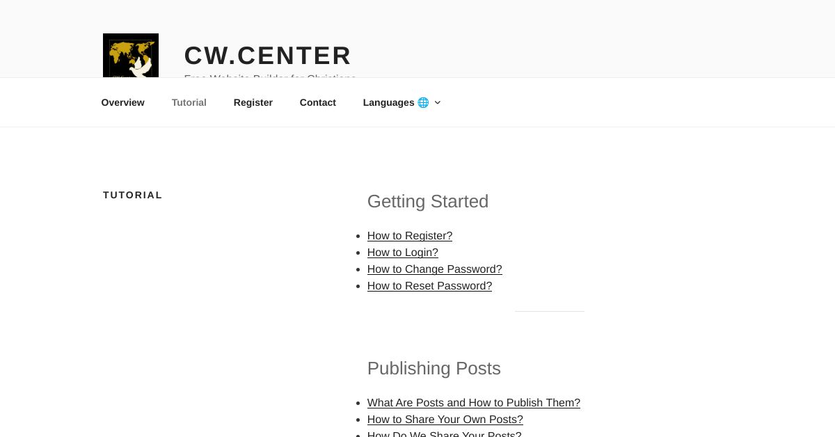 Tutorial – CW.Center
